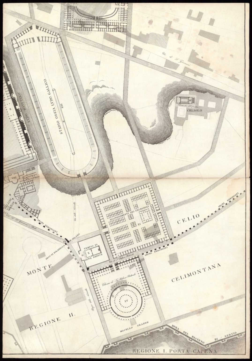 TAV XV .A-B Pianta topografica della parte media di Roma antica - David ...