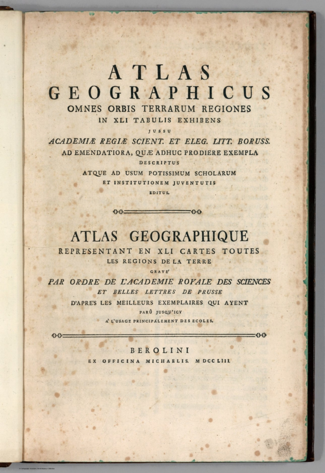 Title Page: Atlas geographicus omnes orbis terrarum - David Rumsey ...