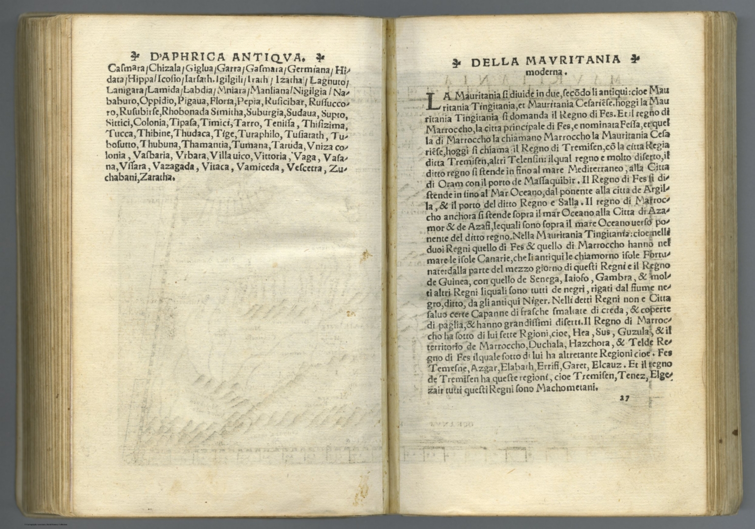 Text Page: (Continues) Tavola prima d'Aphrica antiqua. Della Mauritania ...