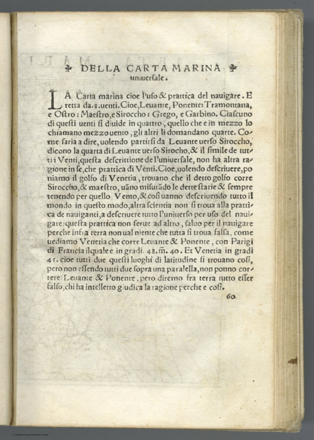 Text Page: Della carta Marina Universale - David Rumsey Historical Map ...