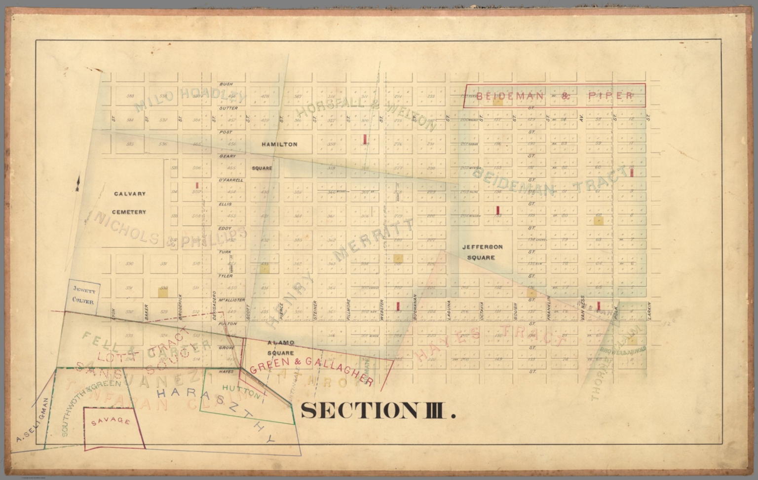 Section III. San Francisco. Map of Western Addition, Land Claims ...