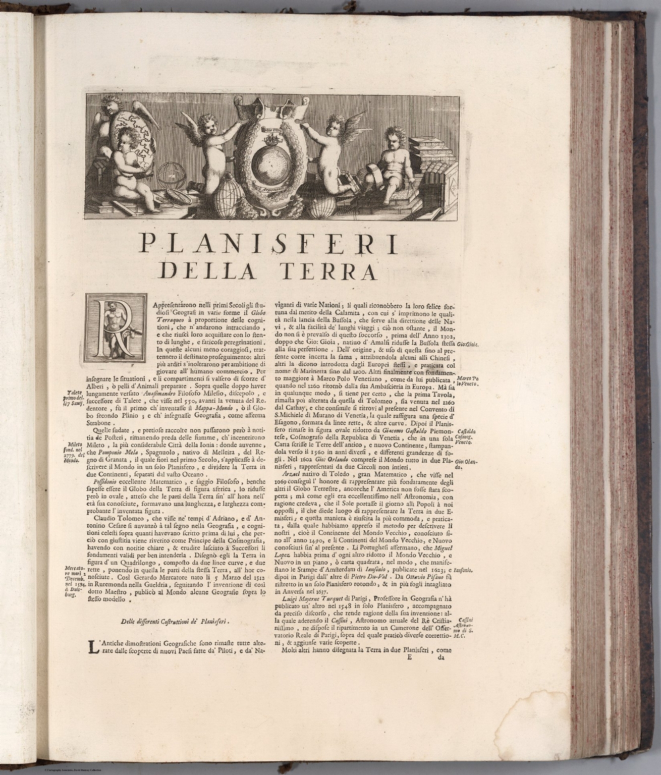 Text: Planisferi della Terra. - David Rumsey Historical Map Collection