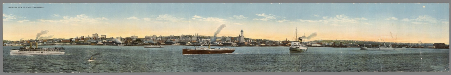Panoramic view of Seattle waterfront - David Rumsey Historical Map ...