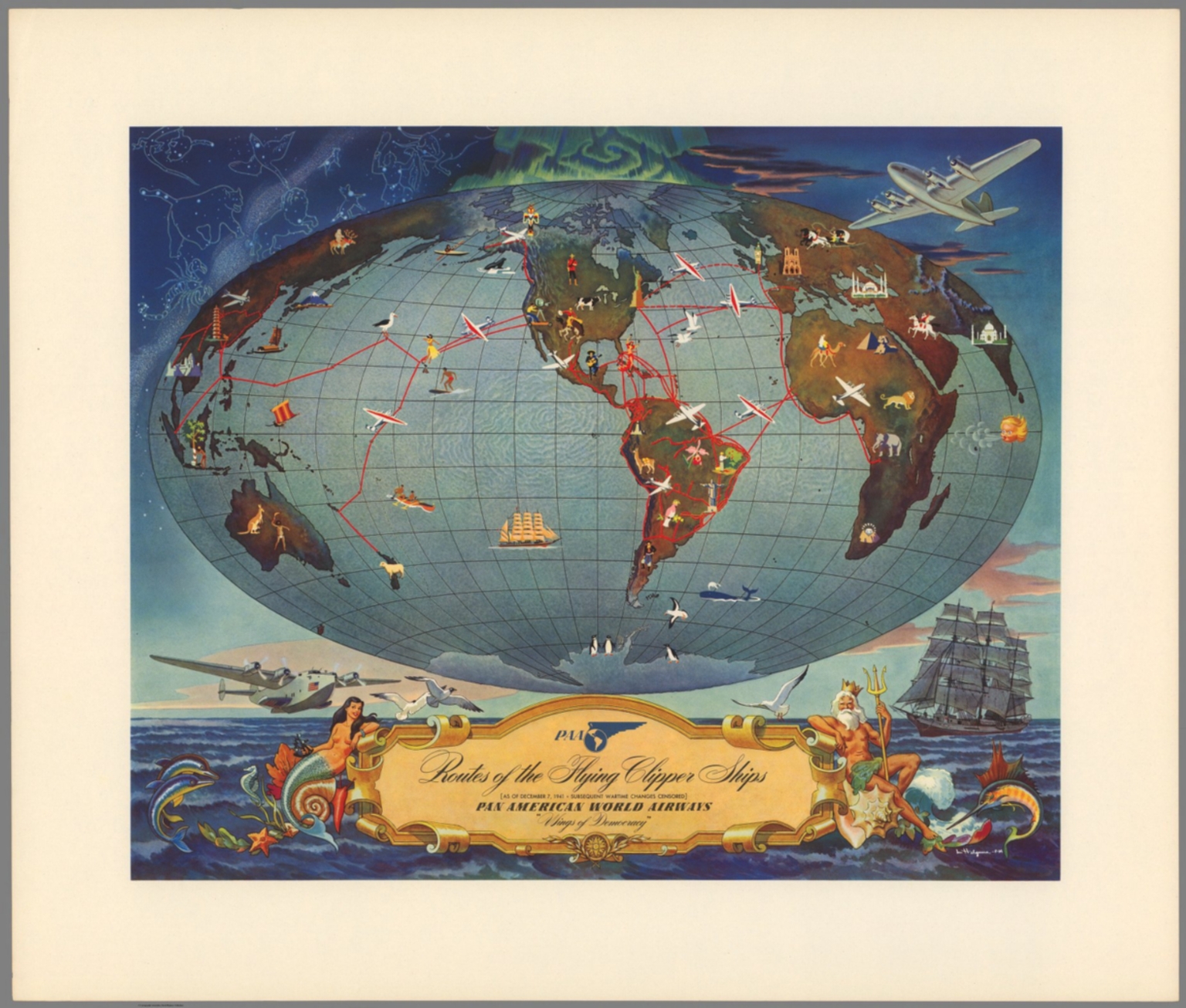 Routes of the Flying Clipper Ships. - David Rumsey Historical Map ...