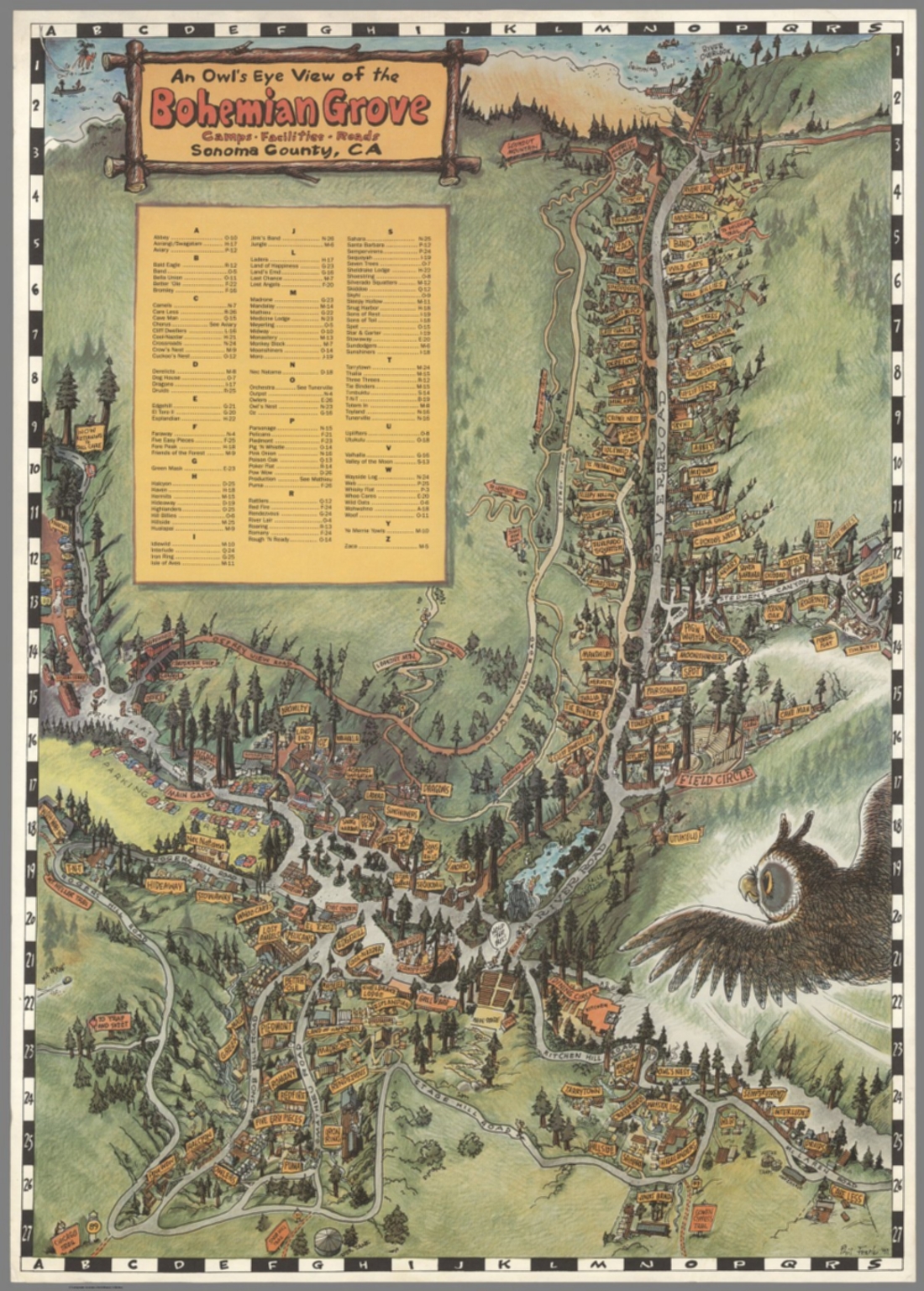 An Owl's View of the Bohemian Grove, Camps - Facilities - Roads, Sonoma ...