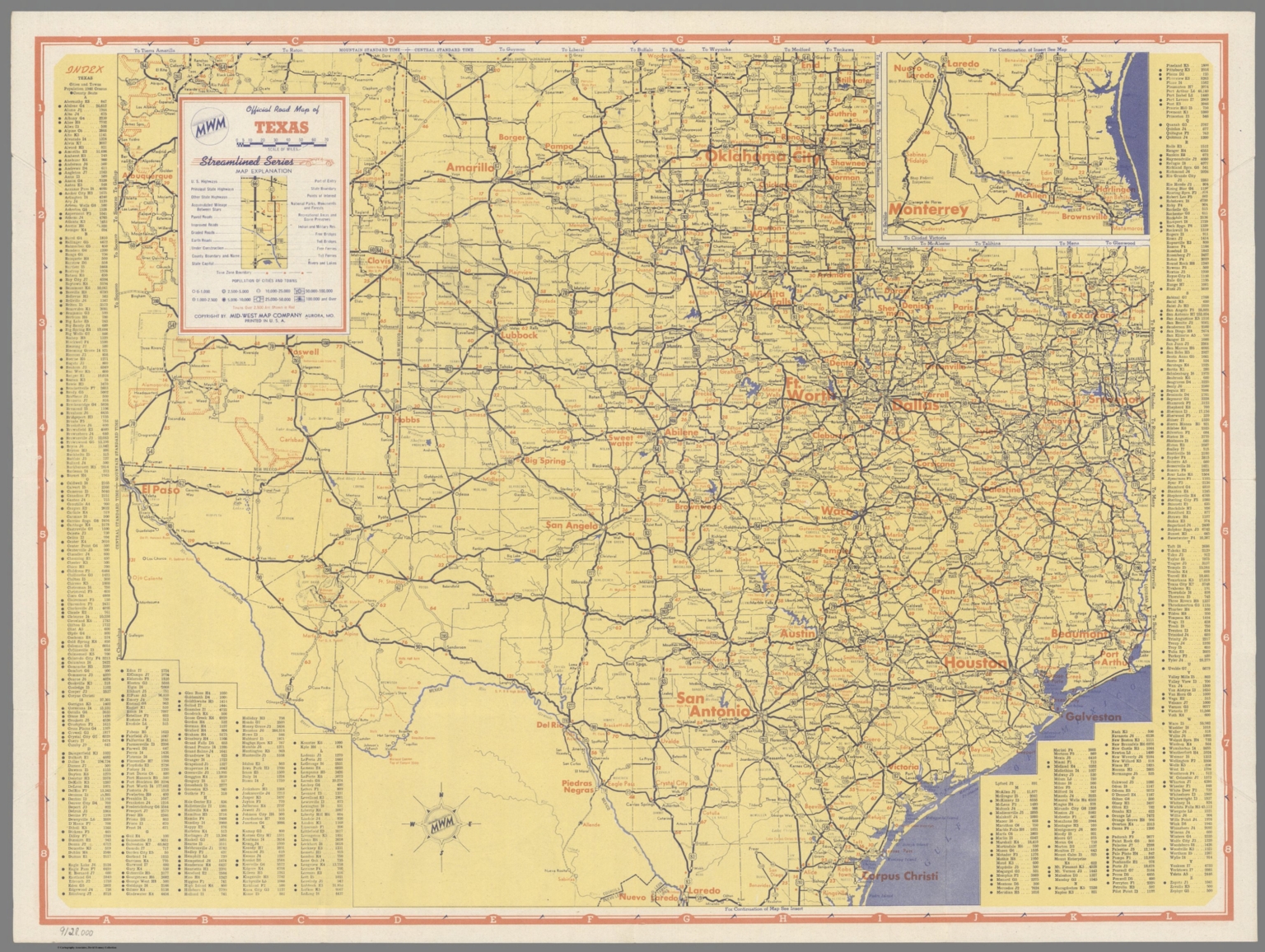 Official Road Map of Texas. Streamlined Series. - David Rumsey ...