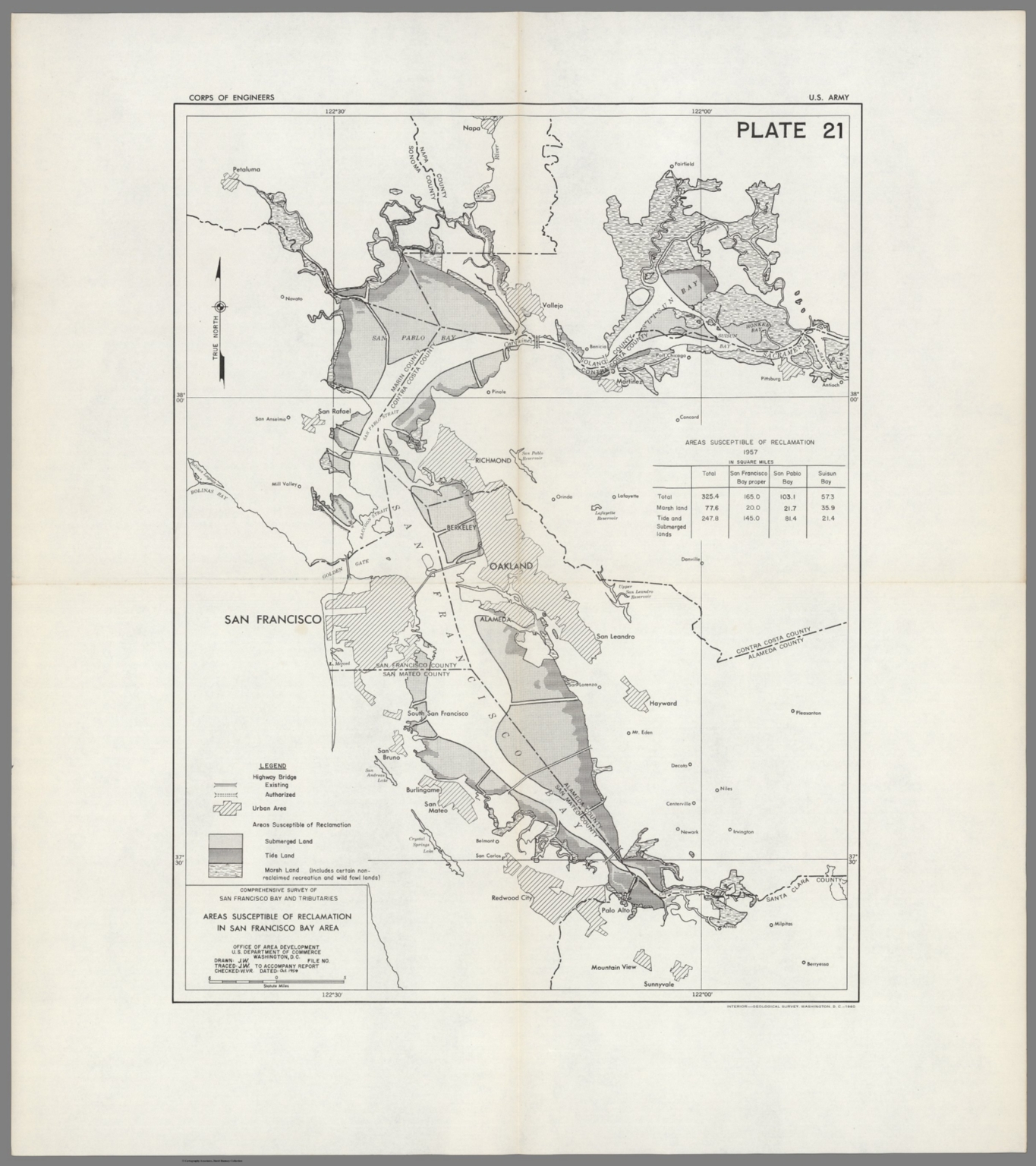 Plate 21. Areas Susceptible of Reclamation in San Francisco Bay Area ...