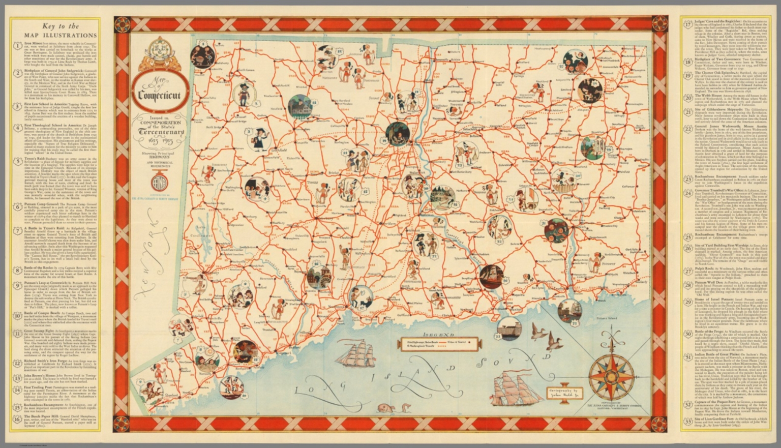 Map of Connecticut Showing Principal Highways. - David Rumsey ...