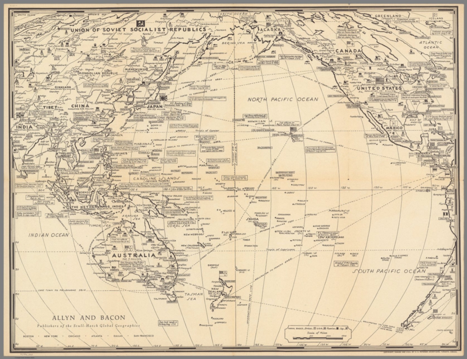 Map of the Pacific War Fronts Dated Events. 1944. - David Rumsey ...