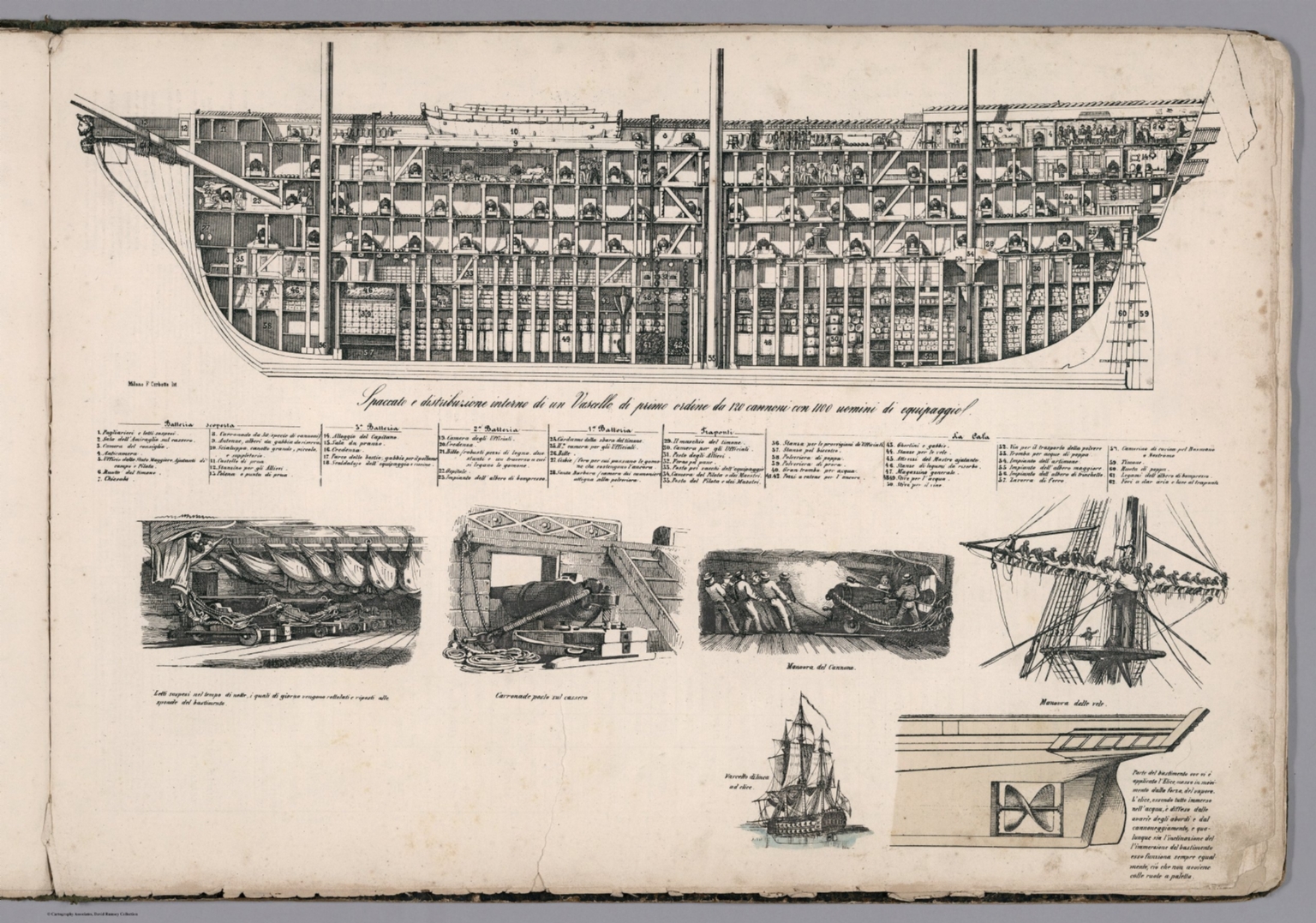 Spaccate e distribuzione interno di un vascello - David Rumsey ...