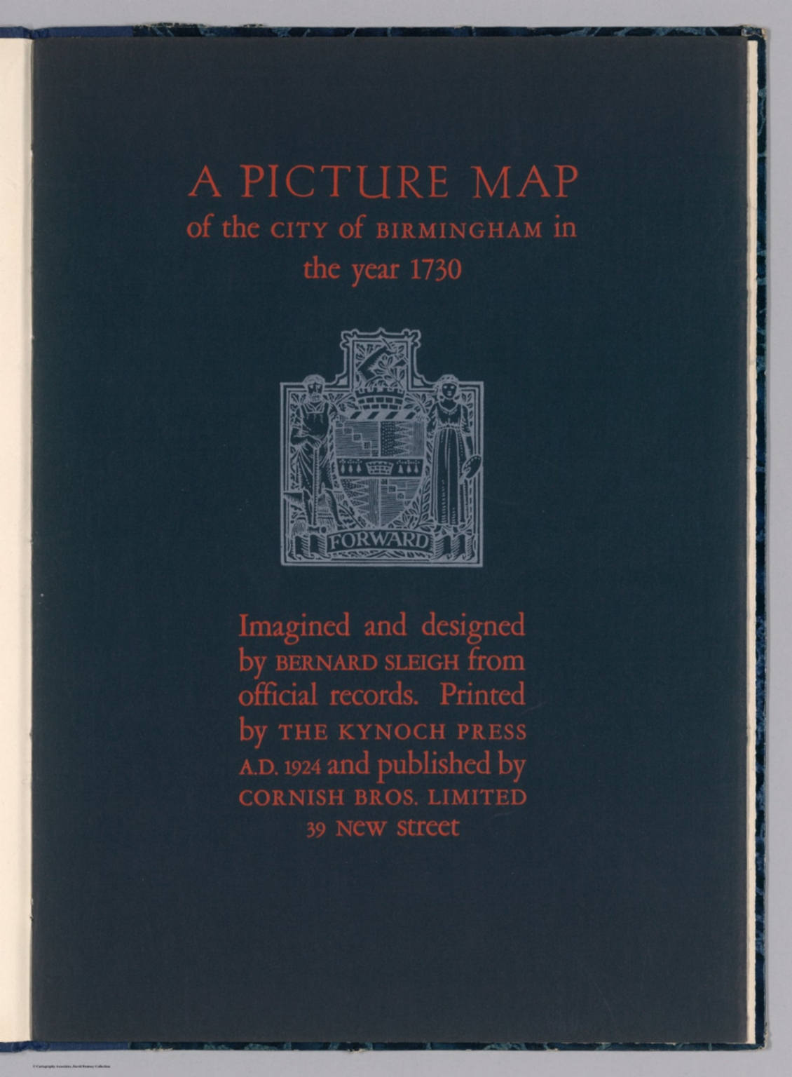 Title Page: A picture map of the city of Birmingham in the year 1730 ...