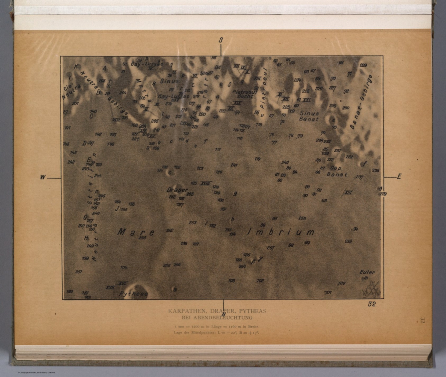32. Karpathen, Draper, Pytheas bei Abendbeleuchtung (overlay + map ...