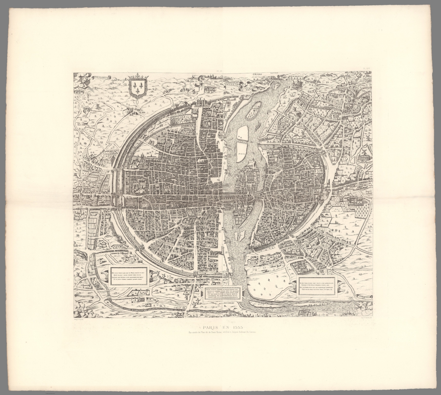 Composite Map: Pl. XI. Paris en 1555. - David Rumsey Historical Map ...