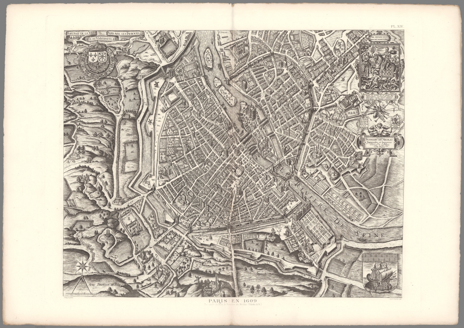 Pl. XIV. Paris in 1609. - David Rumsey Historical Map Collection