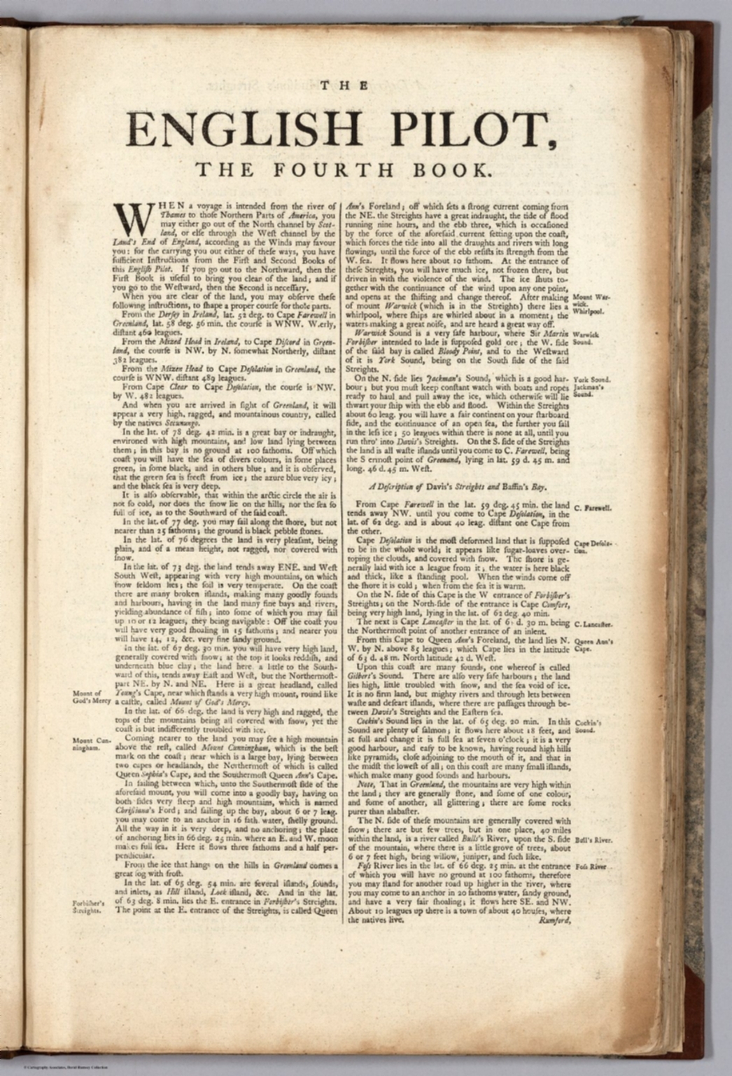 Text: The English Pilot, The Fourth Book. - David Rumsey Historical Map ...