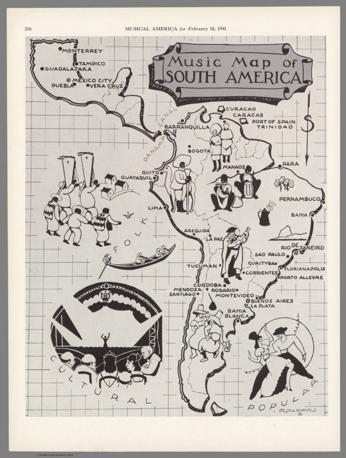 Music Map of South America. - David Rumsey Historical Map Collection