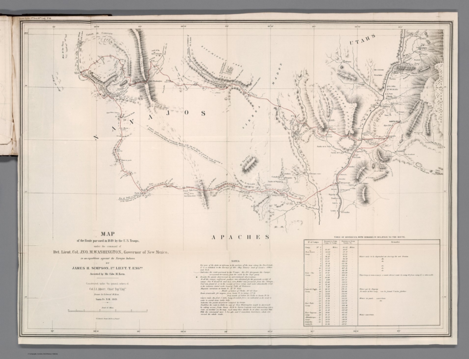 Map of the route pursued in 1849 by the U.S. troops - David Rumsey ...
