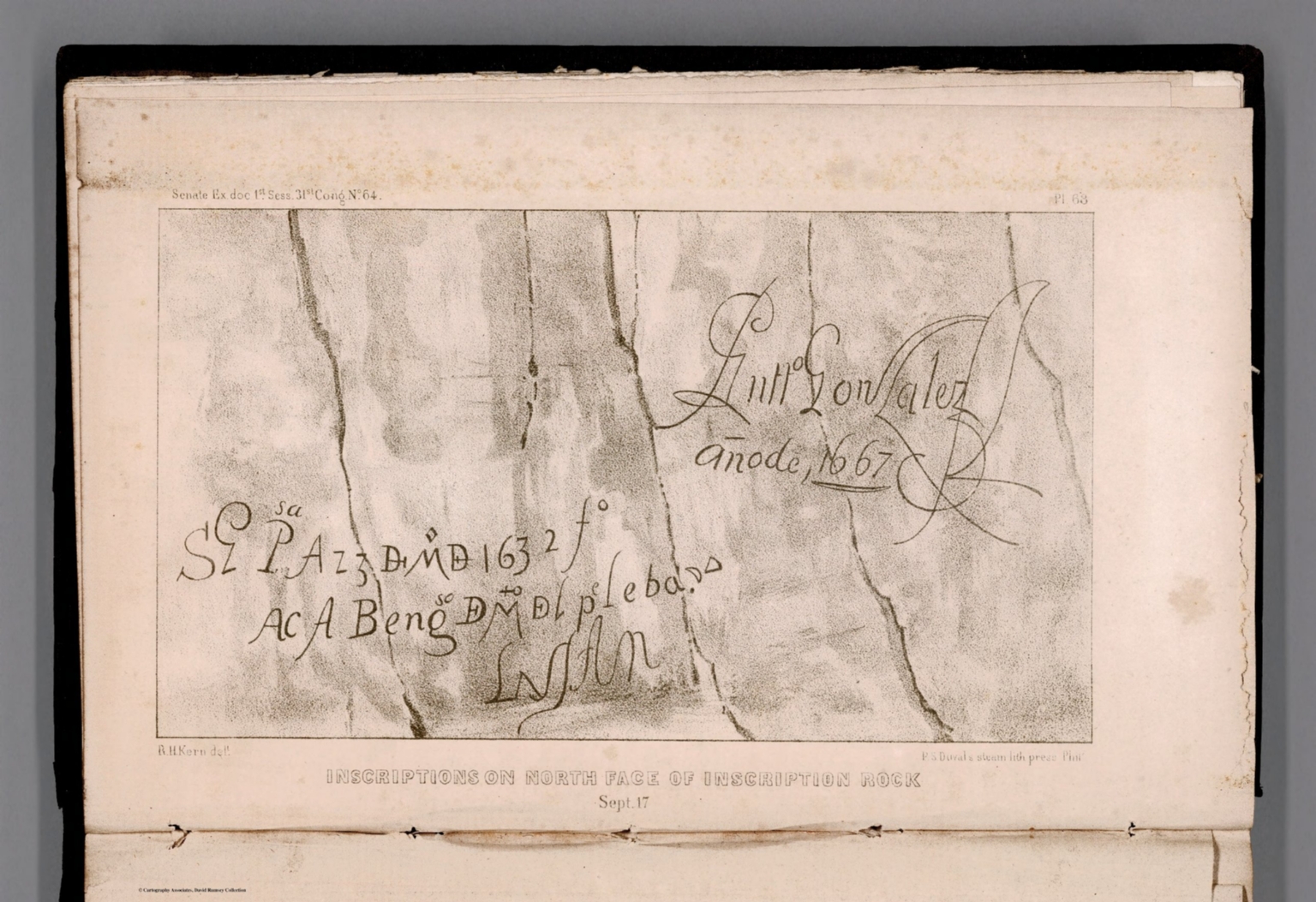 Inscriptions on north face of Inscription Rock. Sept. 17 - David Rumsey ...