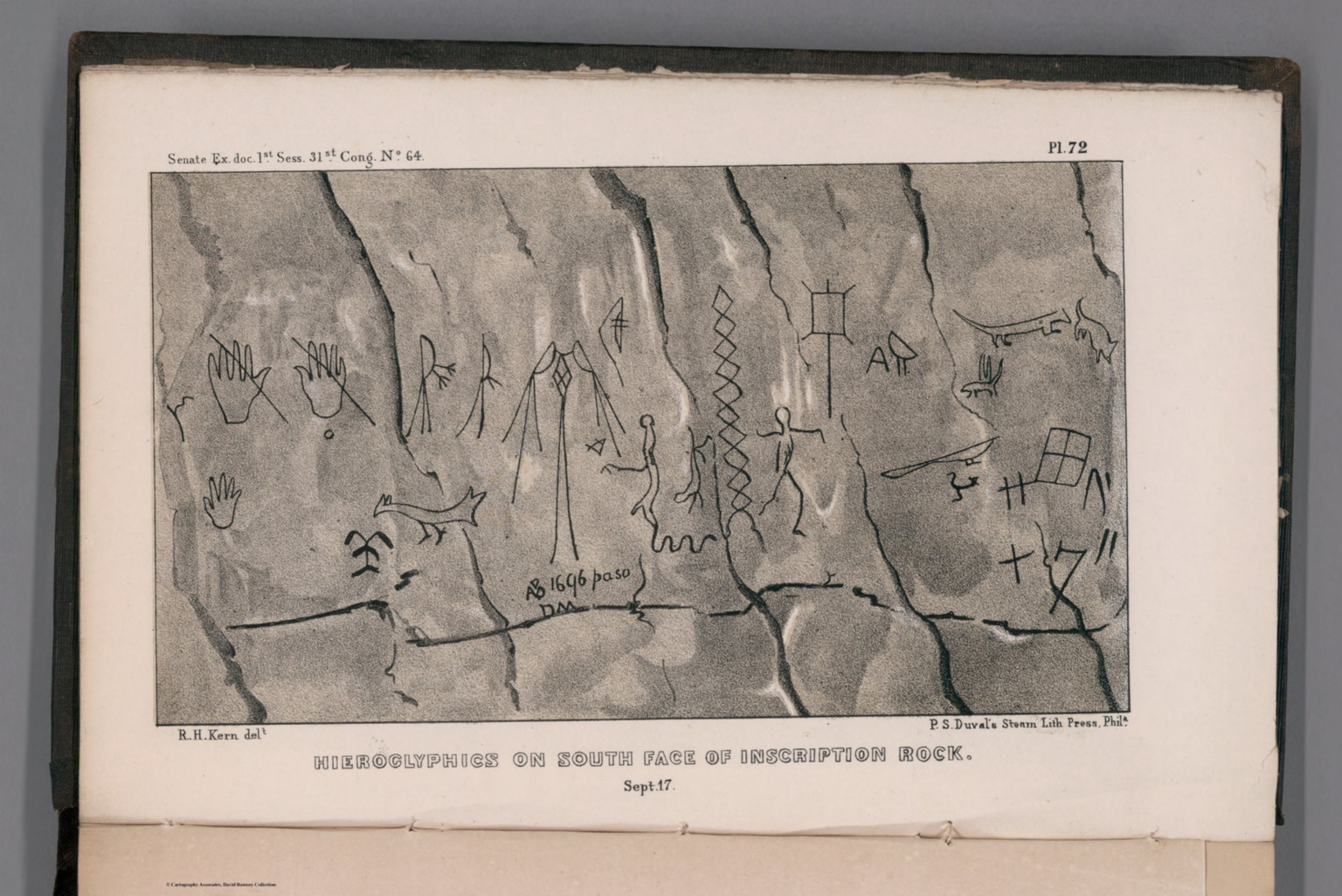 Hieroglyphics on south face of Inscription Rock. Sept. 17 - David ...