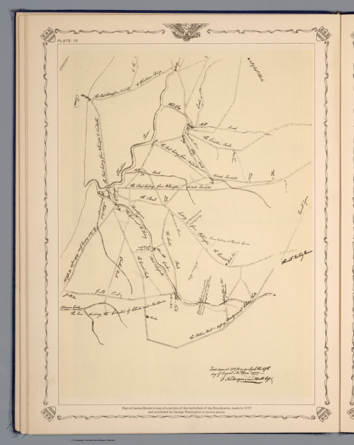 Part of James Broom's map of a portion of the battlefield of the ...