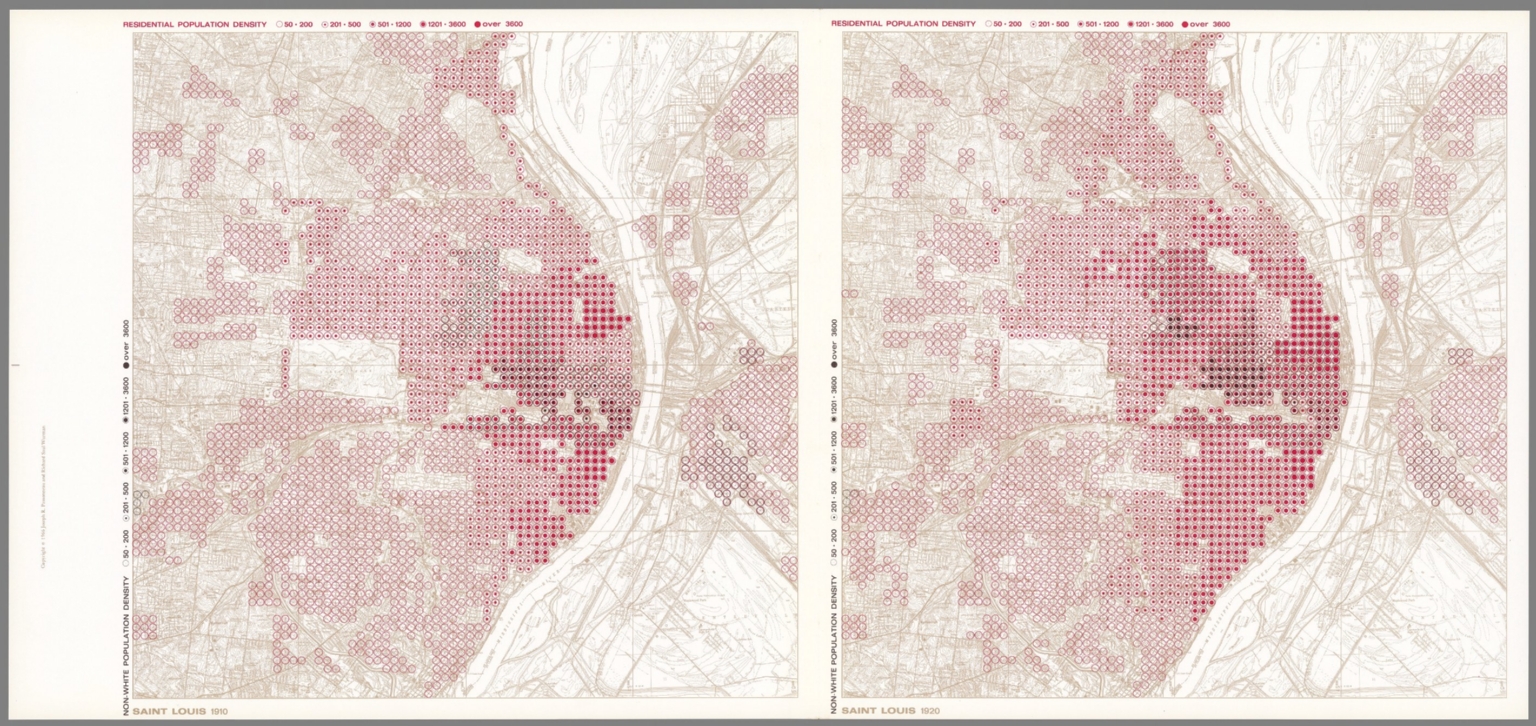 Saint Louis. Non-White Population Density 1910 and 1920. - David Rumsey ...