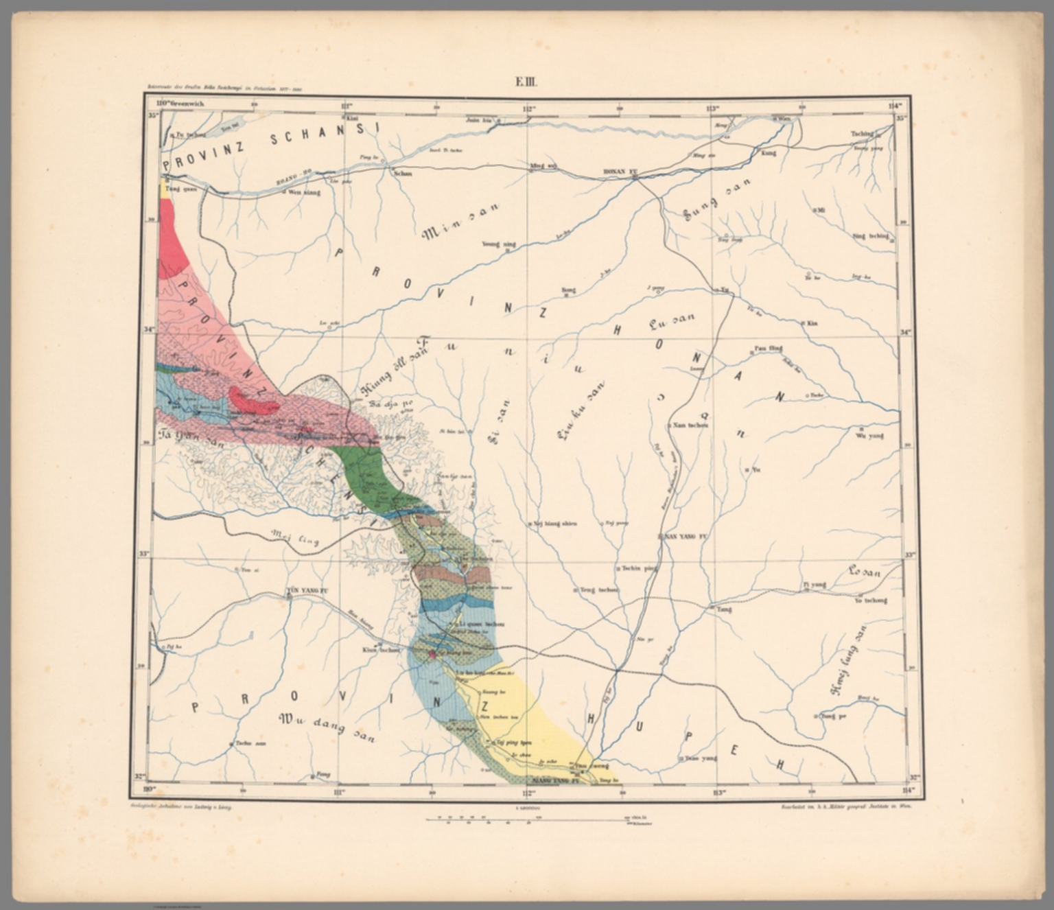 E.III. Geological map. Provinz Honan. Provinz Hupeh - David Rumsey ...
