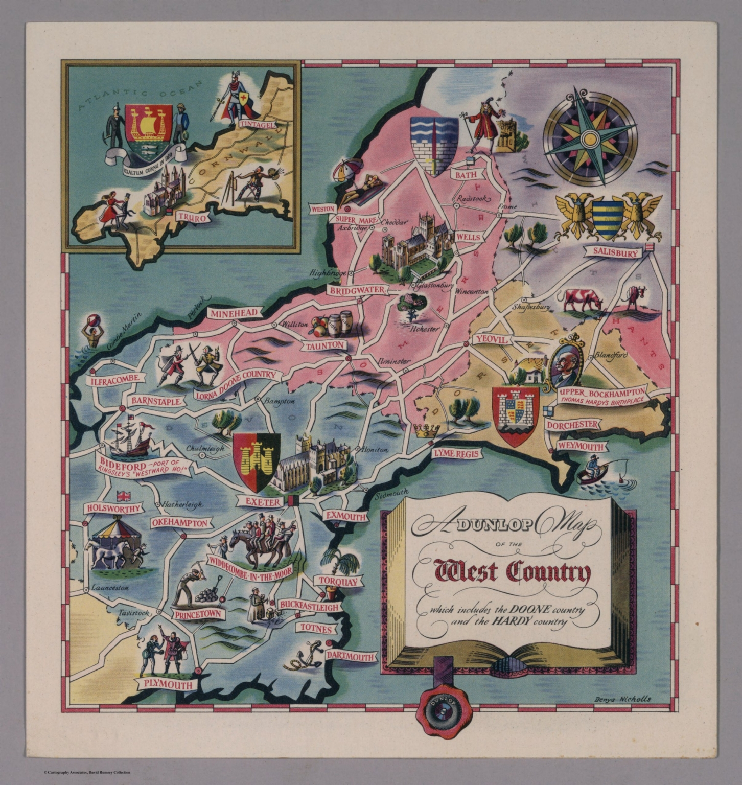 A Dunlop map of the West Country LE 50/32 - David Rumsey Historical Map ...