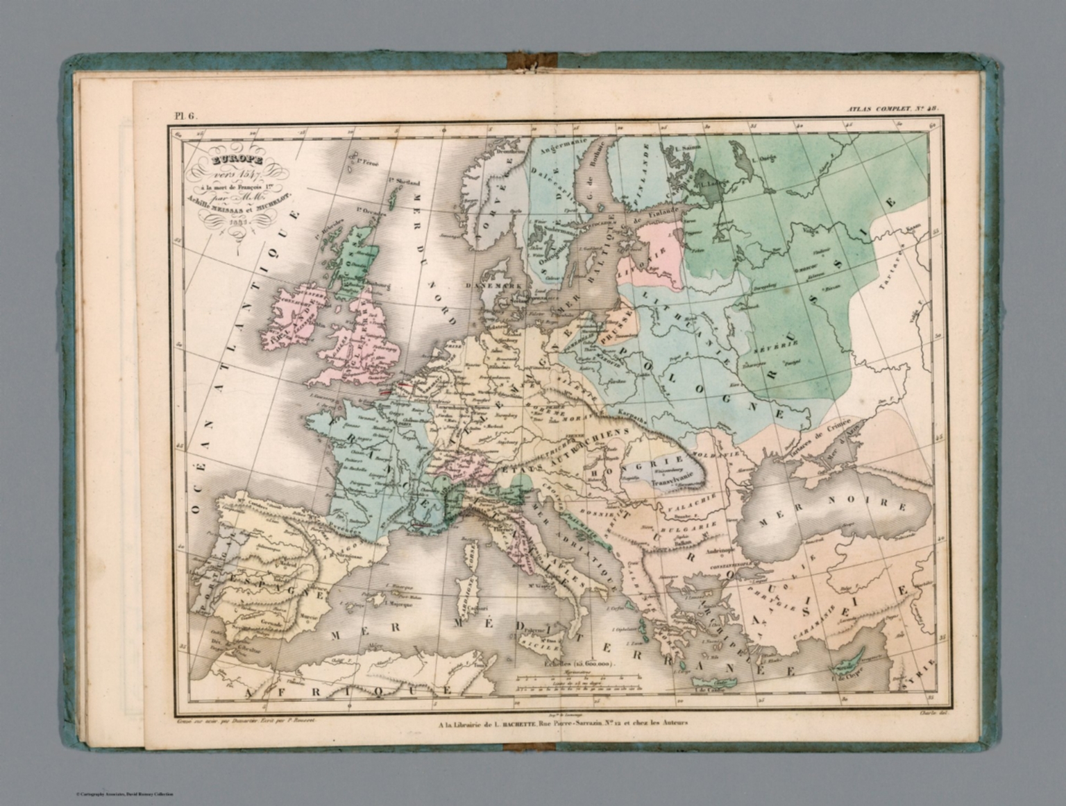 Europe vers 1547, la mort de Francois 1er. - David Rumsey Historical ...