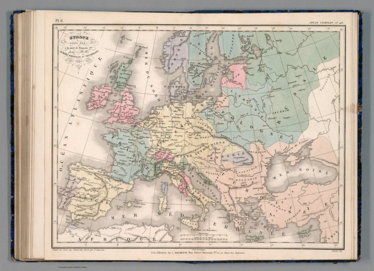 Europe vers 1547, la mort de Francois 1er. Pl. 6 - David Rumsey ...