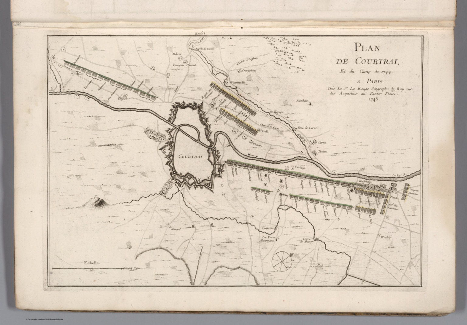 Plan de Courtrai et du camp 1744 - David Rumsey Historical Map Collection