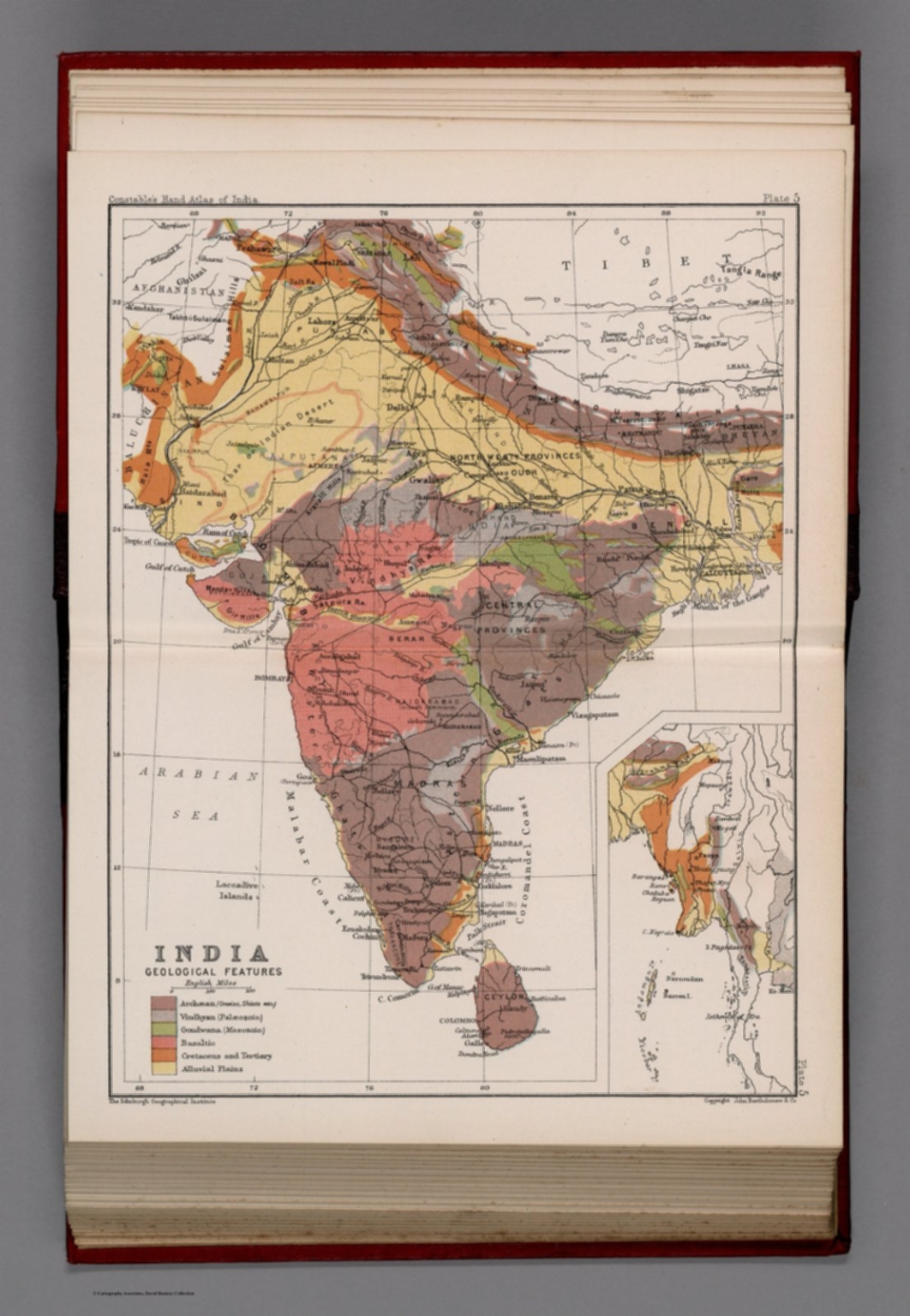 India : Geological features. Plate 5 - David Rumsey Historical Map ...
