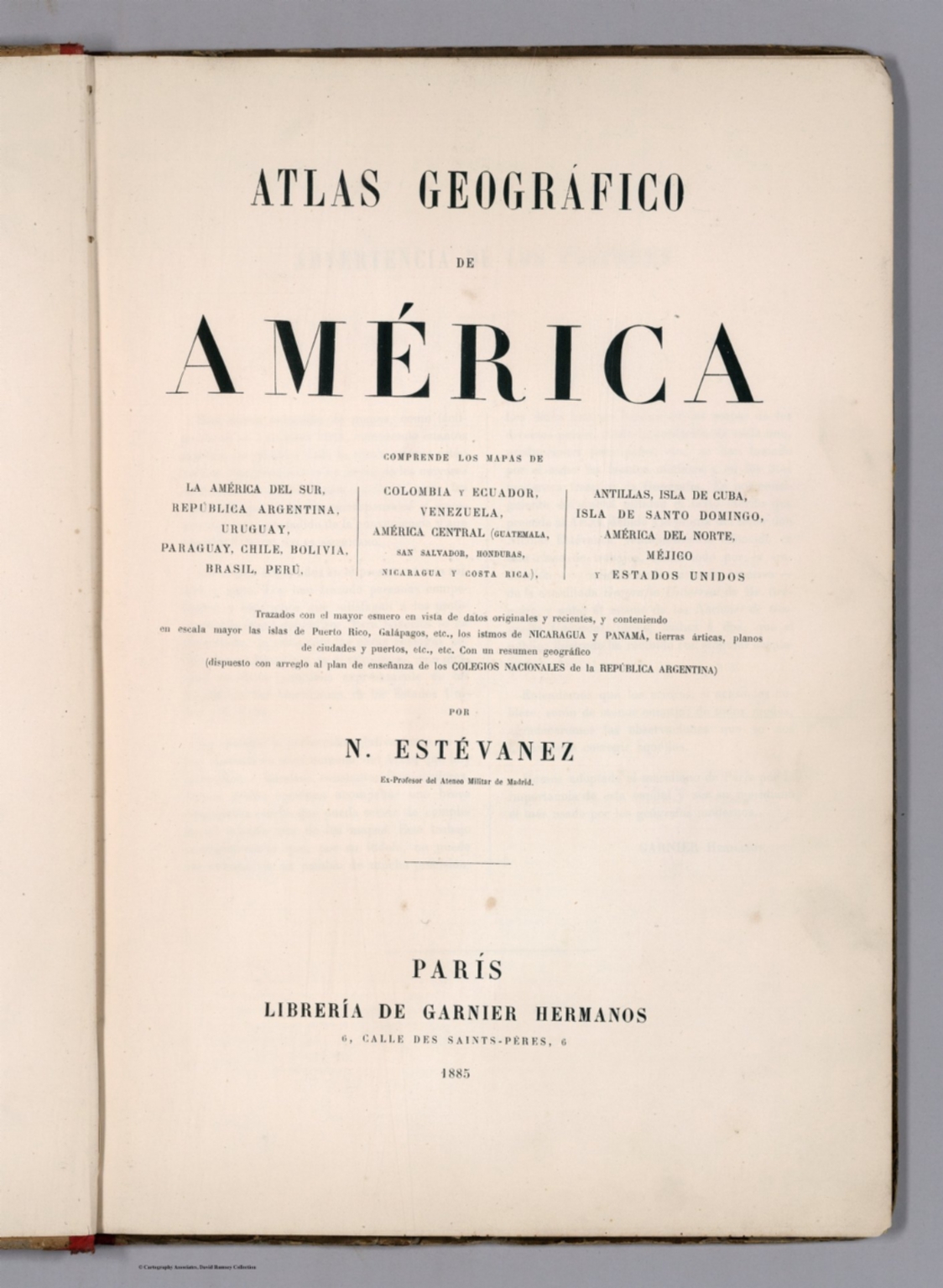 Title Page: Atlas geografico de America - David Rumsey Historical Map ...