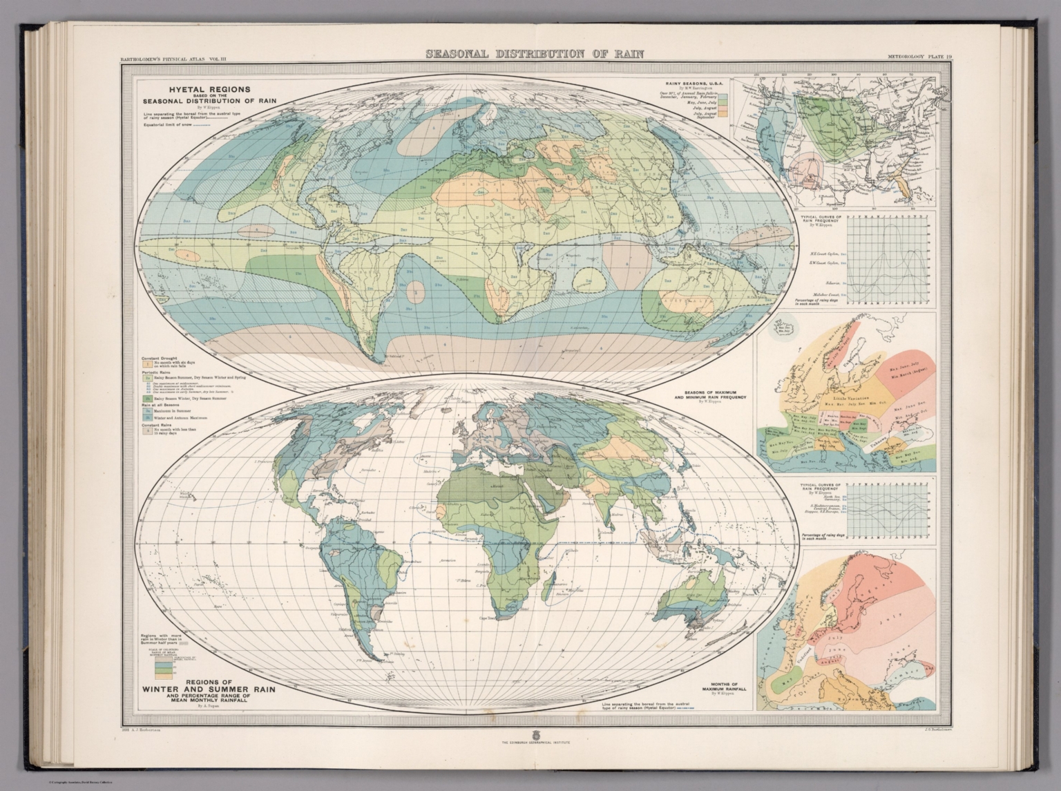 Plate 19. Seasonal Distribution of Rain (World). - David Rumsey ...