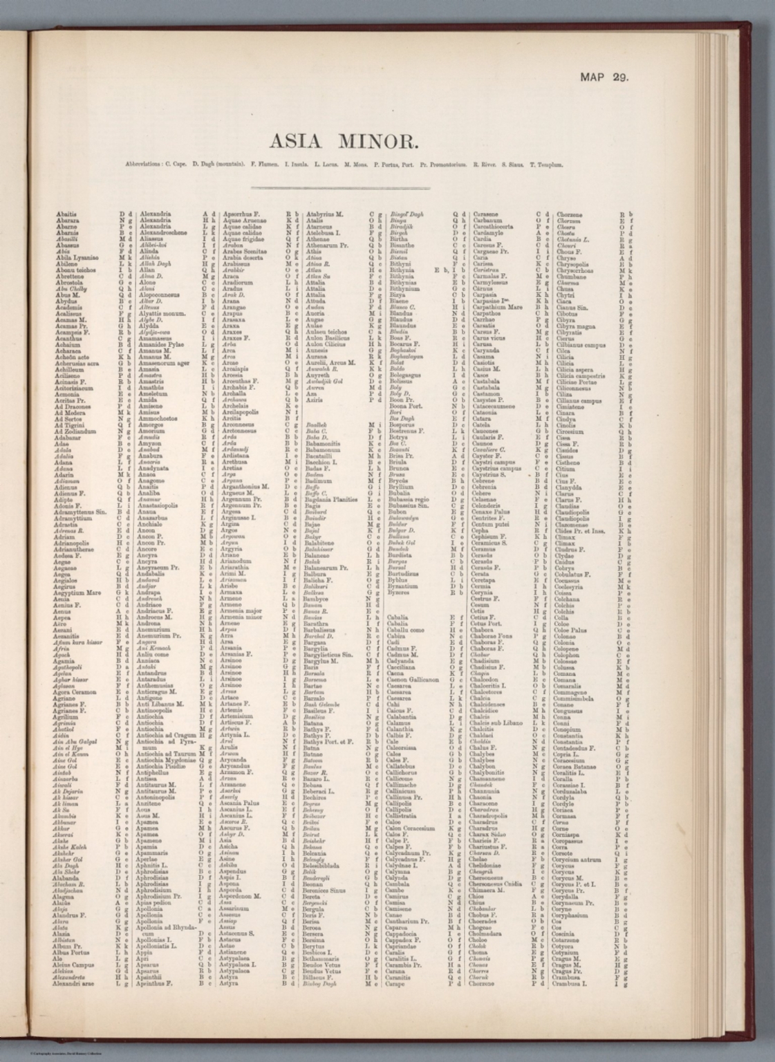 Index Page: Asia Minor. Map 29 - David Rumsey Historical Map Collection