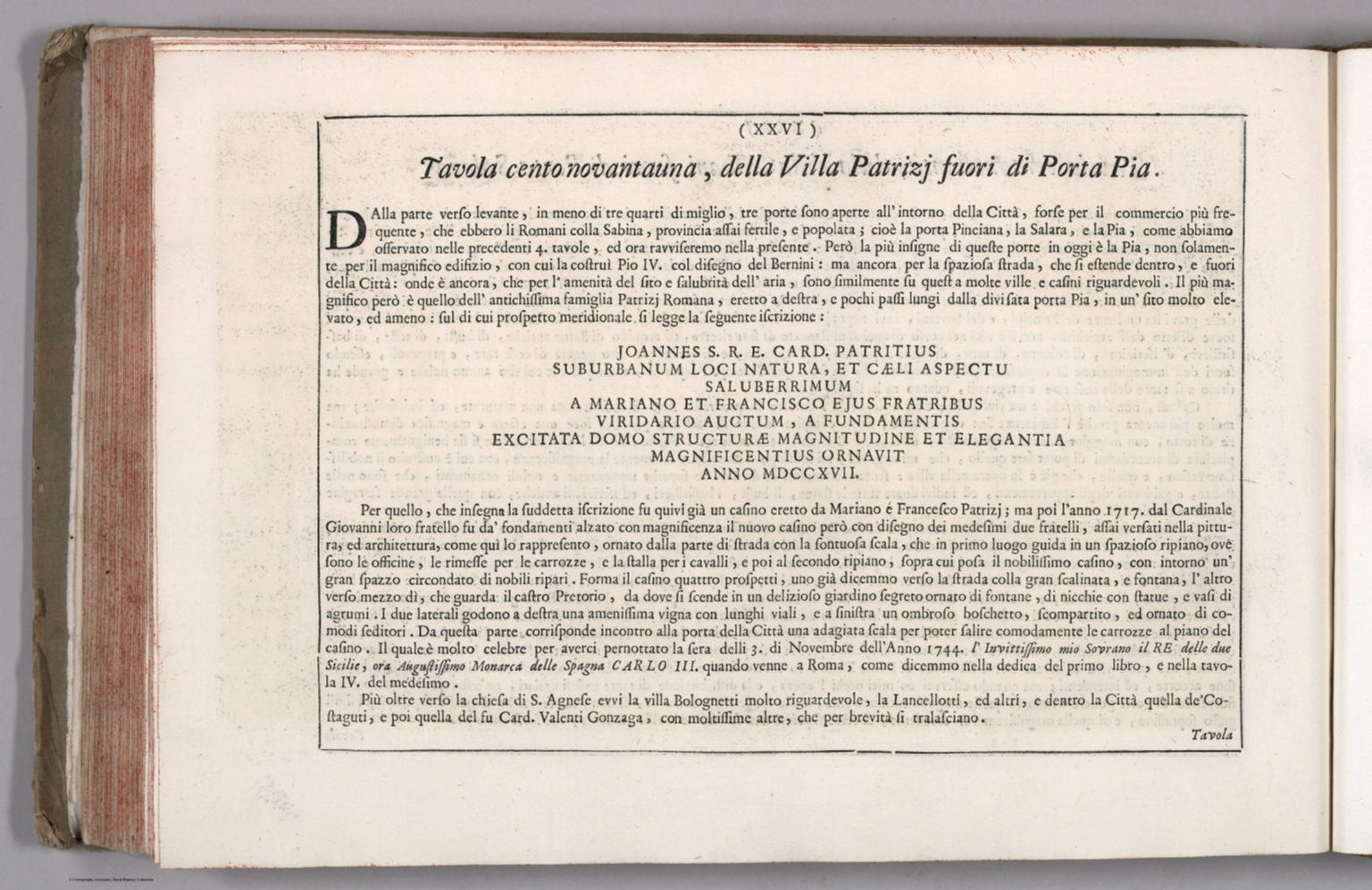 Text: V. 3: Libro decimo: Tavola cento novantauna, della Villa Patrizi ...
