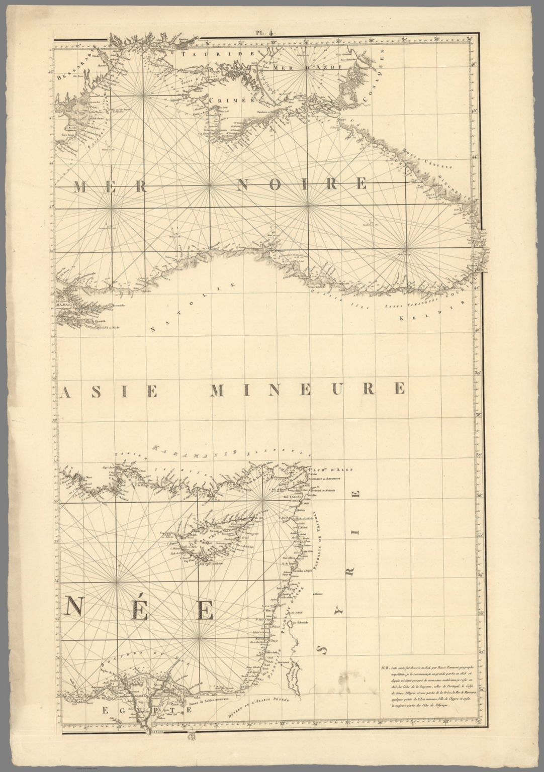 Carte Reduite de la Mer Mediterranee et de la mer Noire. Sheet 4 ...