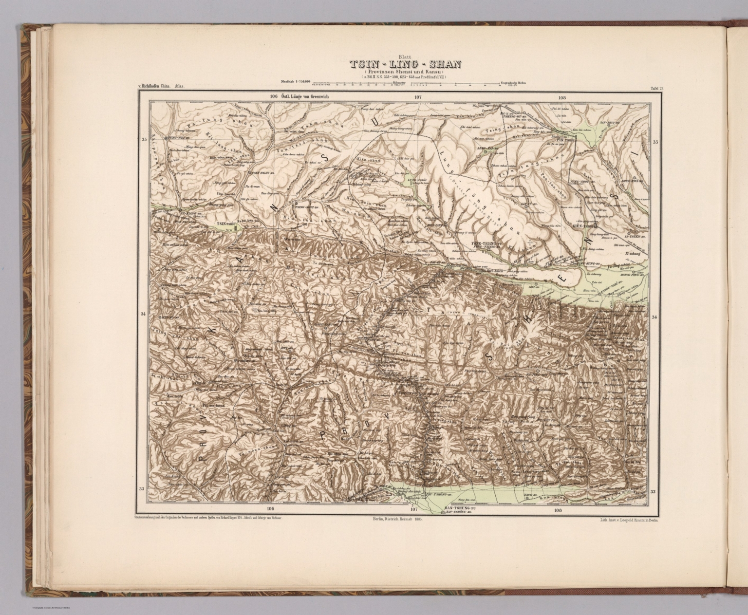 Blatt Tsin - Ling - Shan. (Provinzen Shensi und Kansu).Tafel 23 - David ...