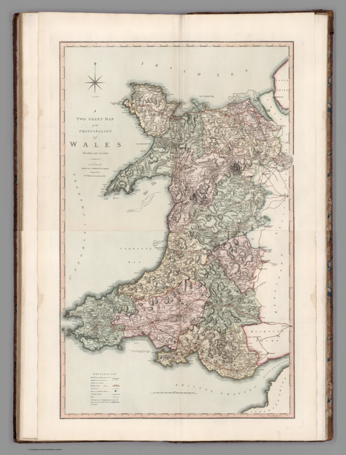 Composite Map: A two sheet map of the principality of Wales. Sheet 1-2 ...