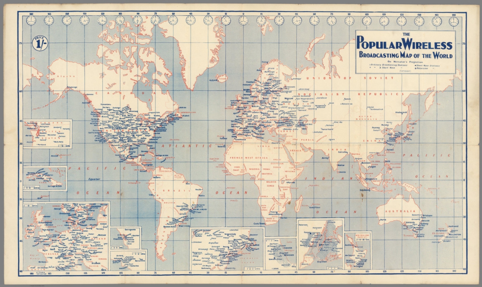 The popular wireless broadcasting map of the world - David Rumsey ...