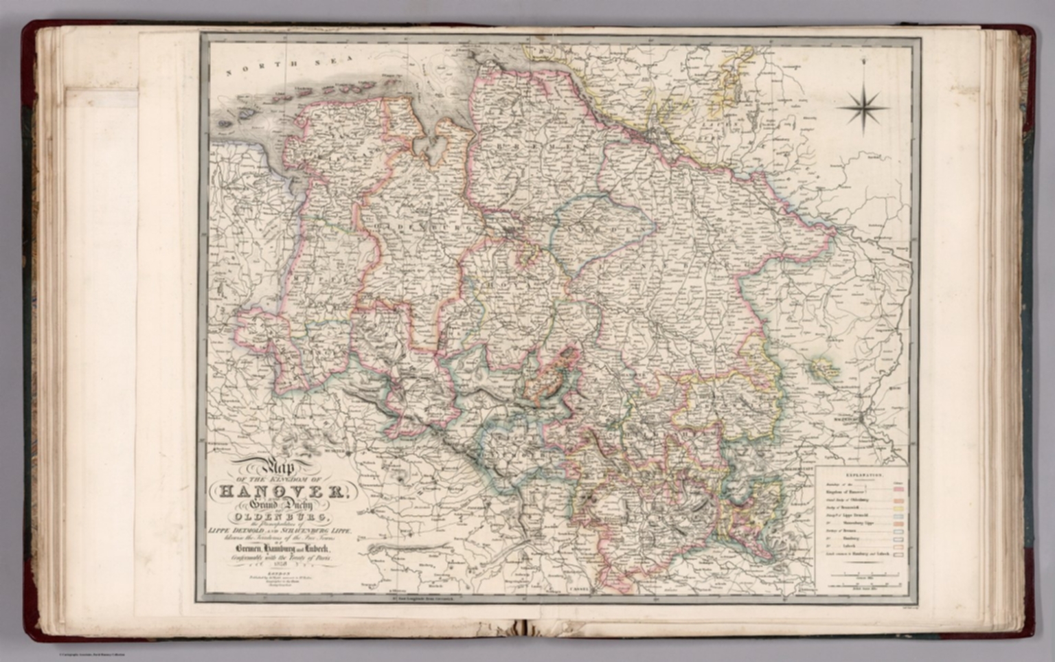 Map of the Kingdom of Hanover, with the Grand Duchy of Oldenburg ...