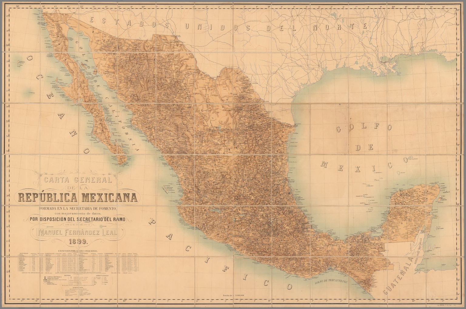Carta general de la Republica Mexicana - David Rumsey Historical Map ...