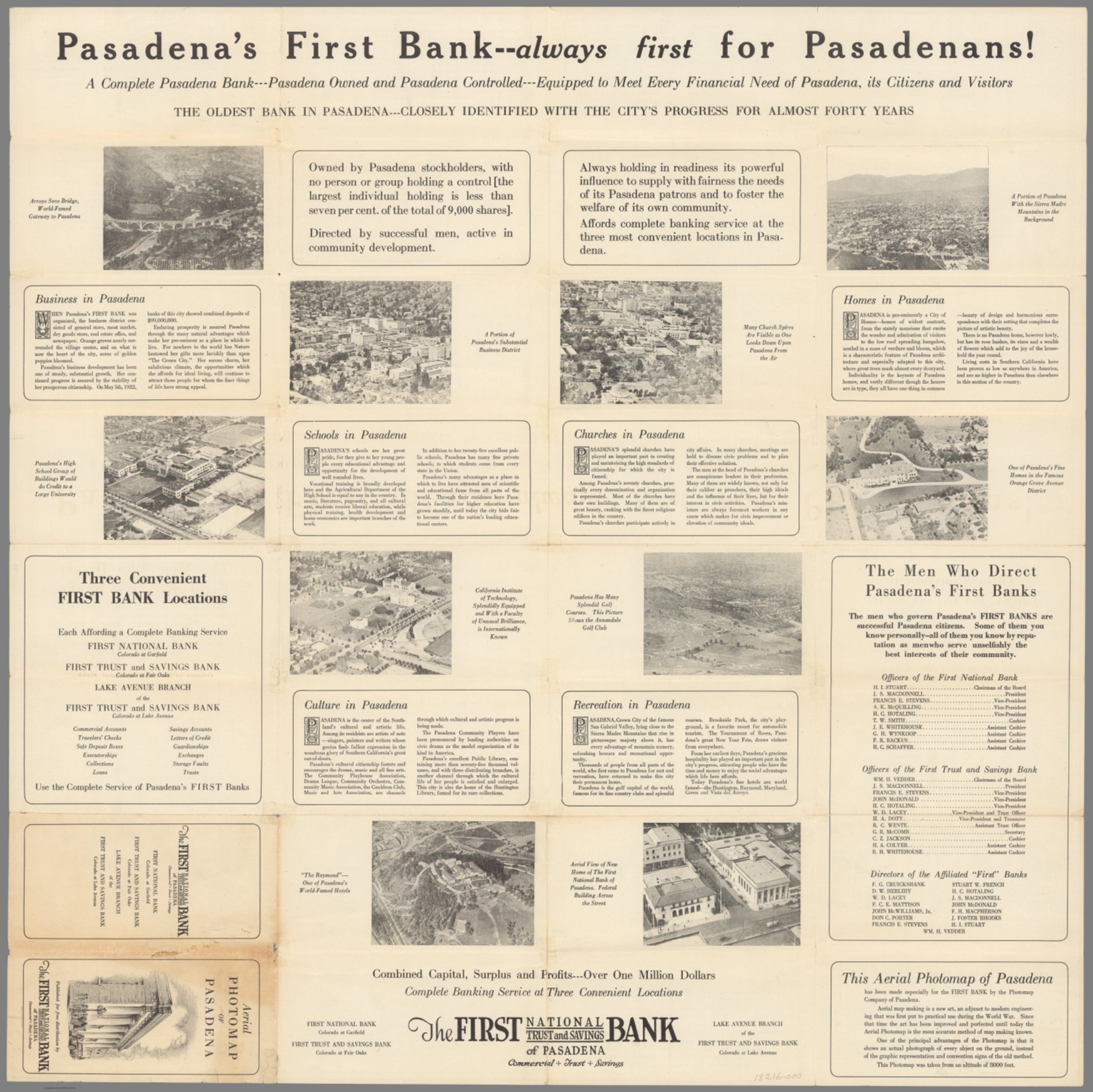 Text: Pasadena's First Bank- Always first for Pasadena - David Rumsey ...