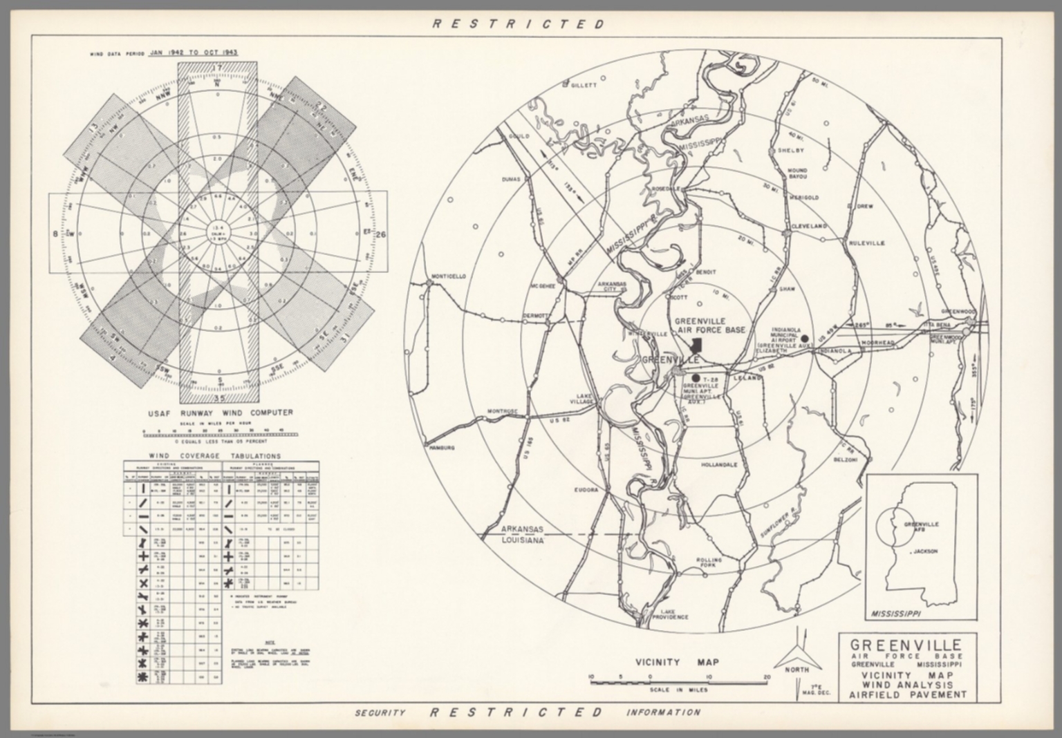 Greenville Air Force Base : Greenville Mississippi : Vicinity map ...