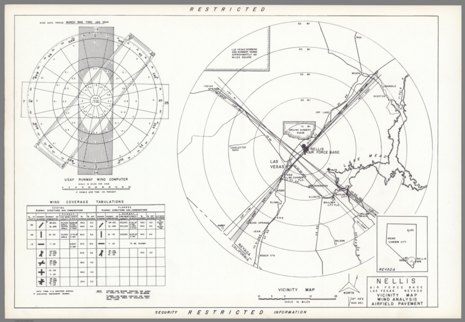 Nellis Air Force Base : Las Vegas Nevada : Vicinity map - David Rumsey ...