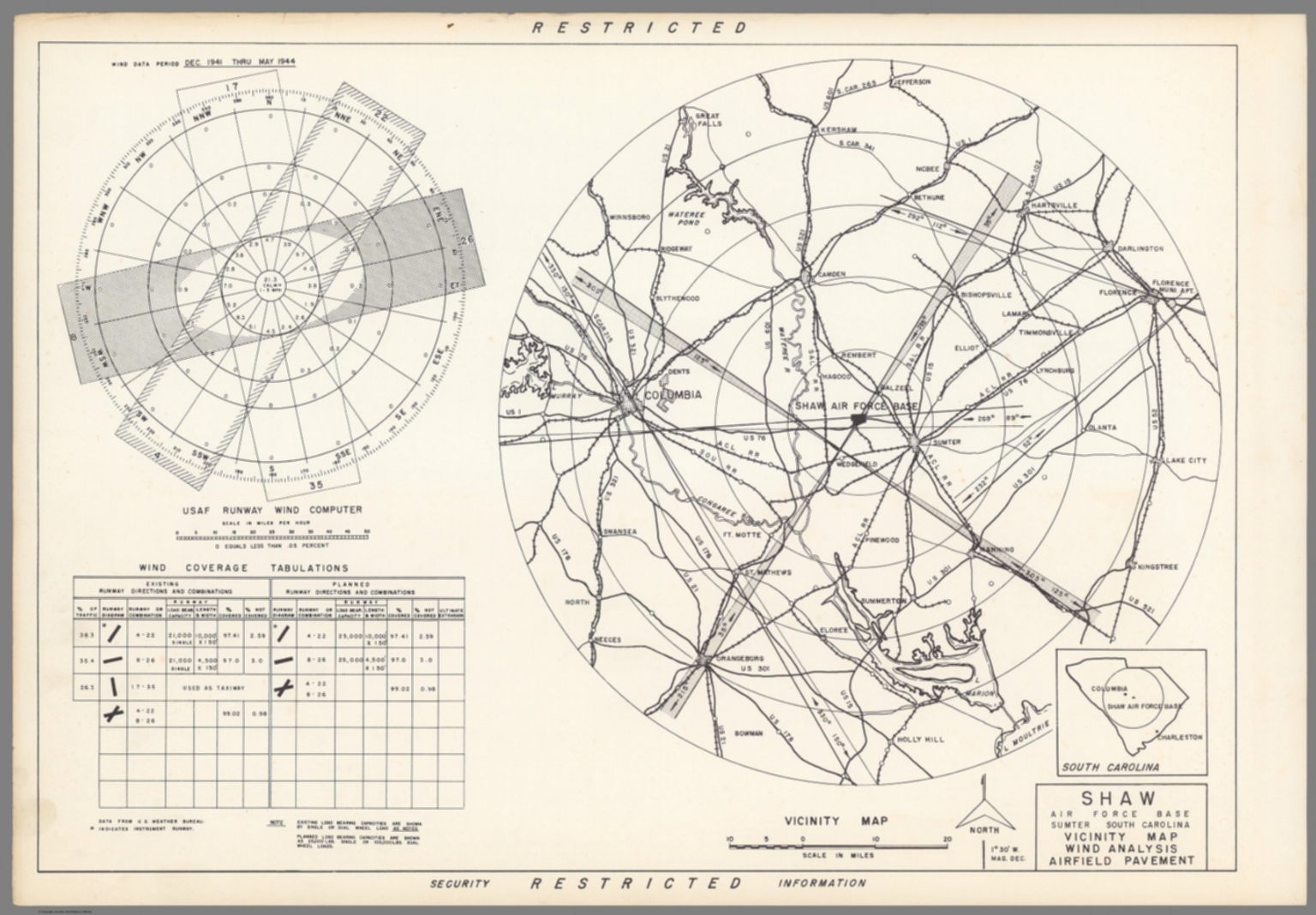 Shaw Air Force Base : Sumter South Carolina : Vicinity map - David ...