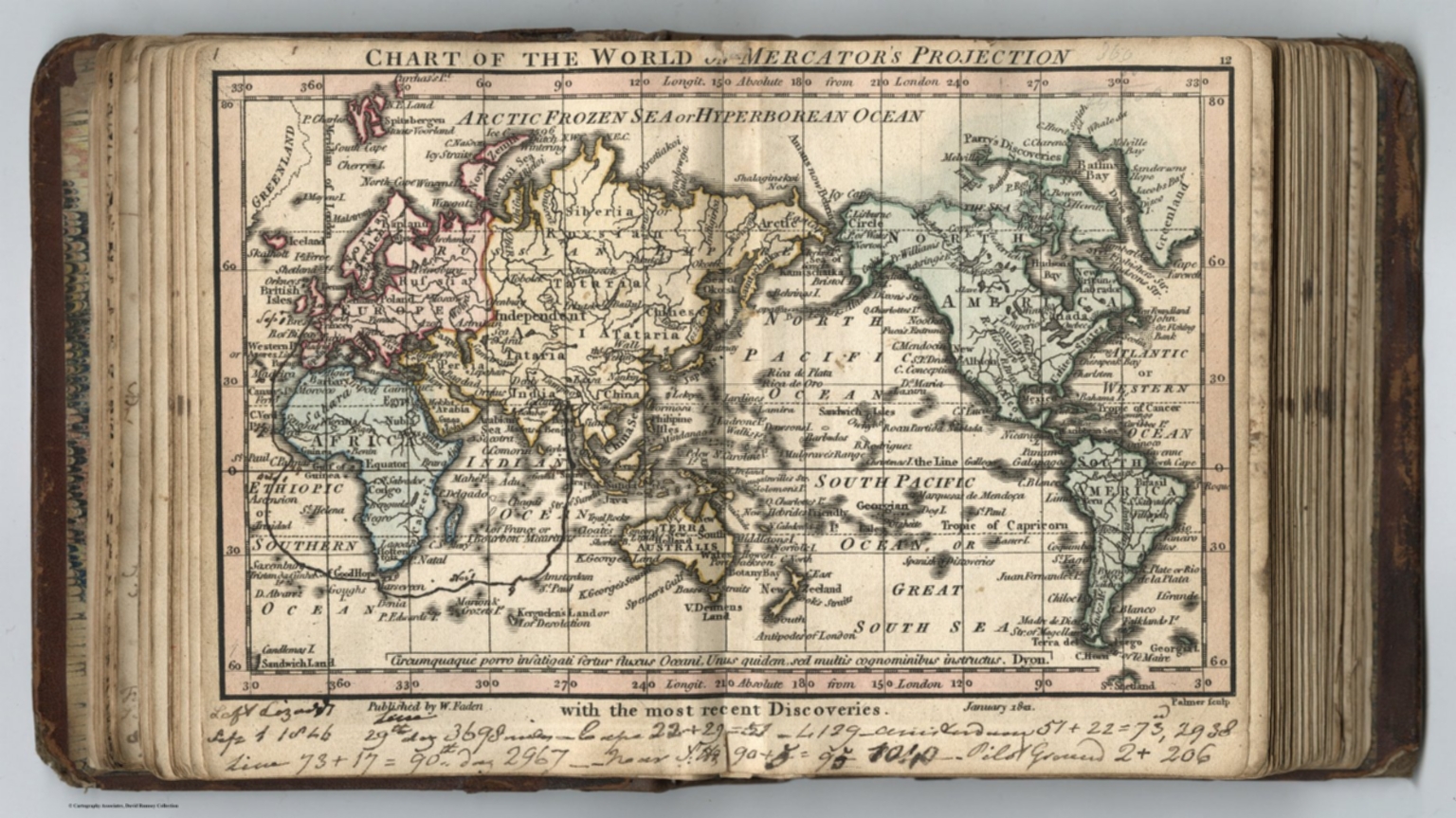 Chart of the World on Mercator's Projection with the most recent ...