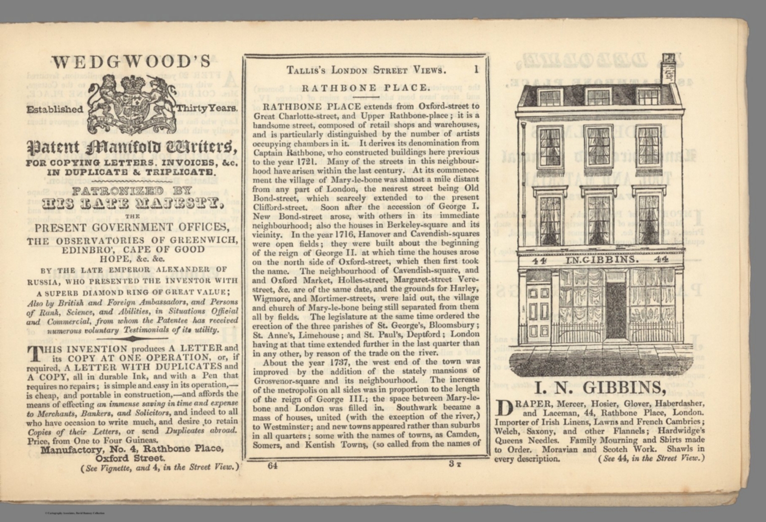 Text: No. 64.] Rathbone Place (2). - David Rumsey Historical Map Collection