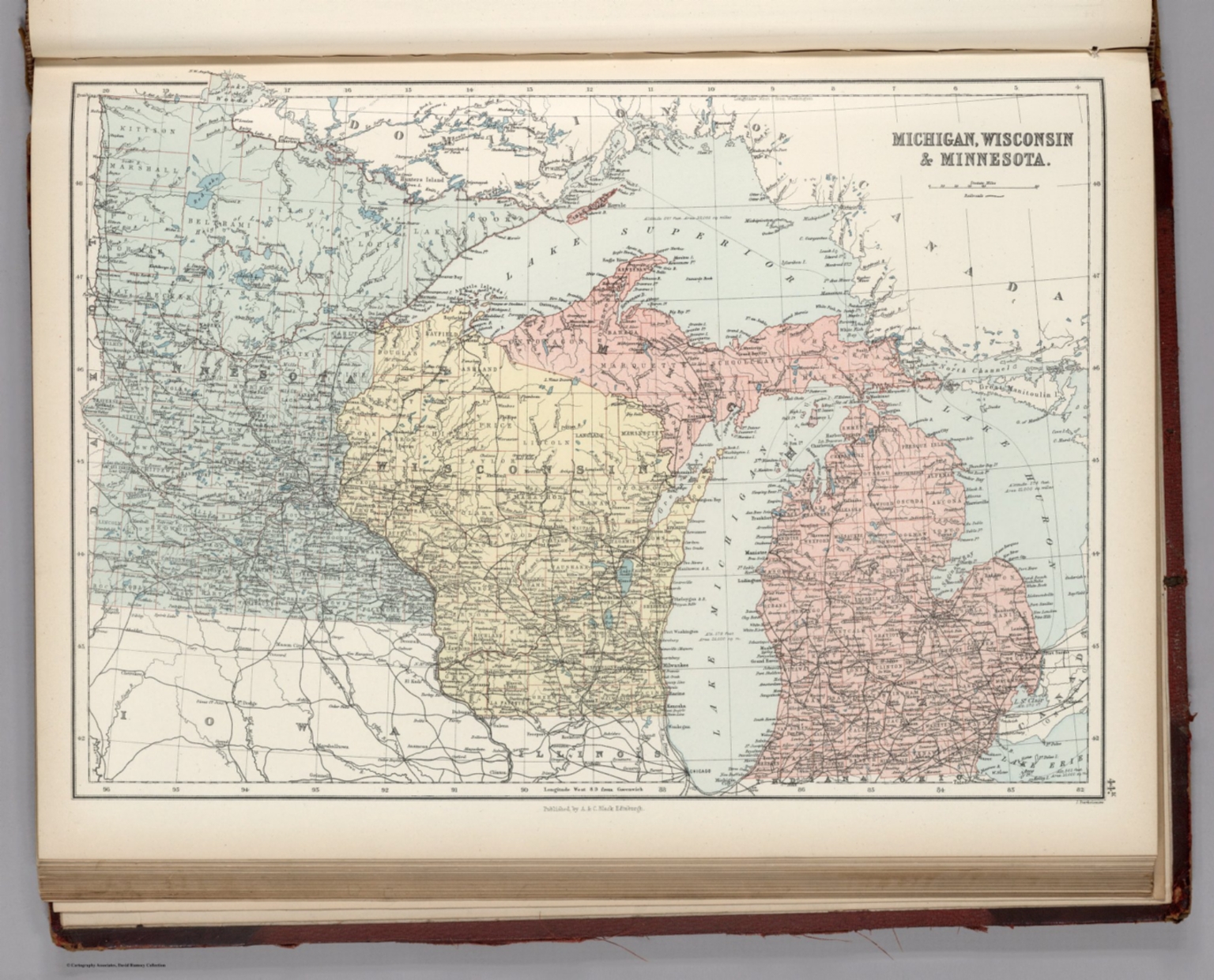 Michigan, Wisconsin & Minnesota. - David Rumsey Historical Map Collection