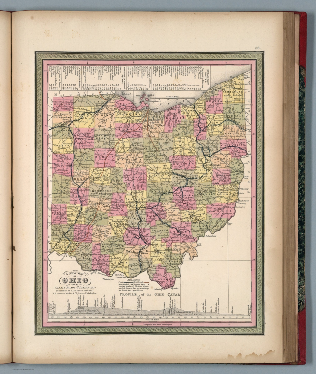 A New Map Of Ohio with its Canals Roads And Distances - David Rumsey ...