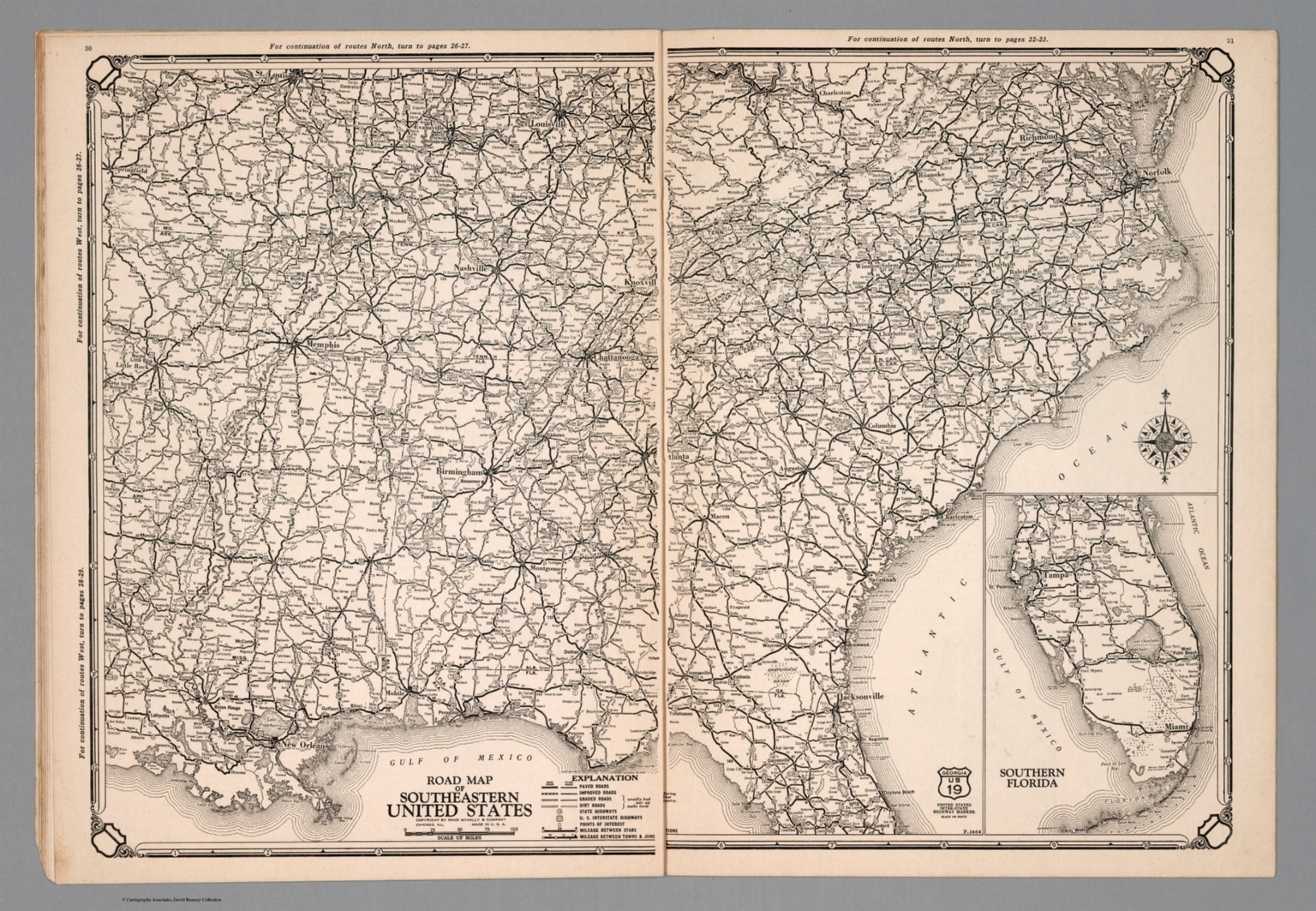 Road map of Southeastern United States - David Rumsey Historical Map ...